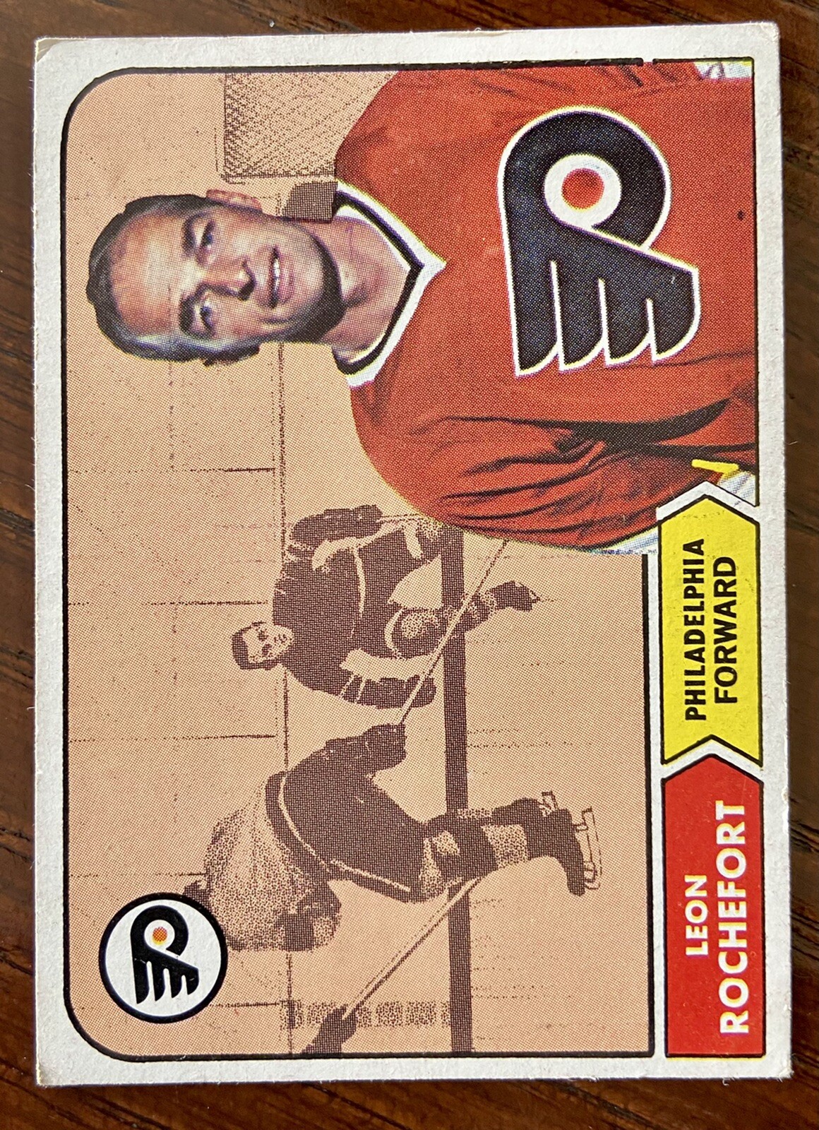1968-69 TOPPS #95 LEON ROCHEFORT EX ROOKIE CARD PHILADELPHIA FLYERS ...