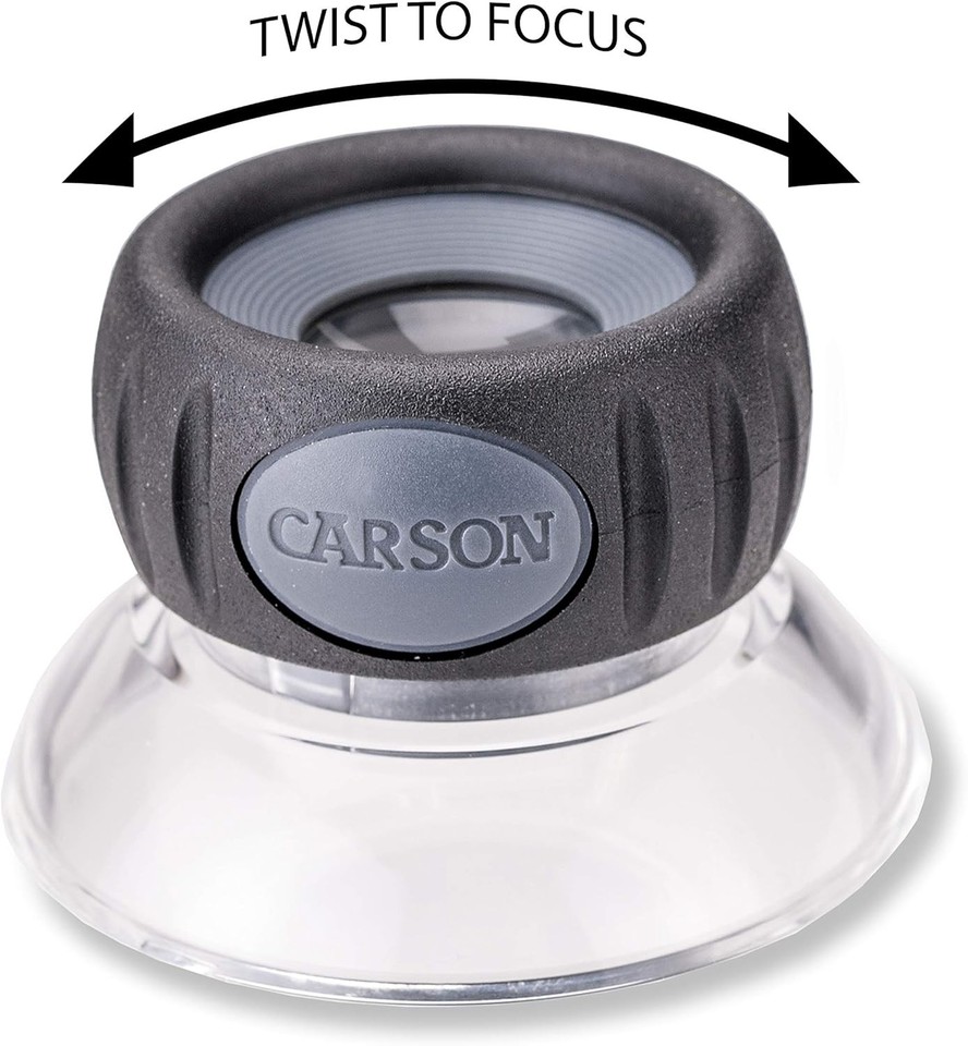 Carson LumiLoupe Plus 17.5x Power Stand Loupe Magnifier with Dual Lens ...