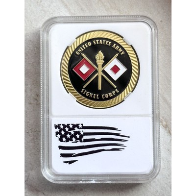NEW U.S. Army Signal Corps Challenge Coin With Case. New! Fast Shipping ...