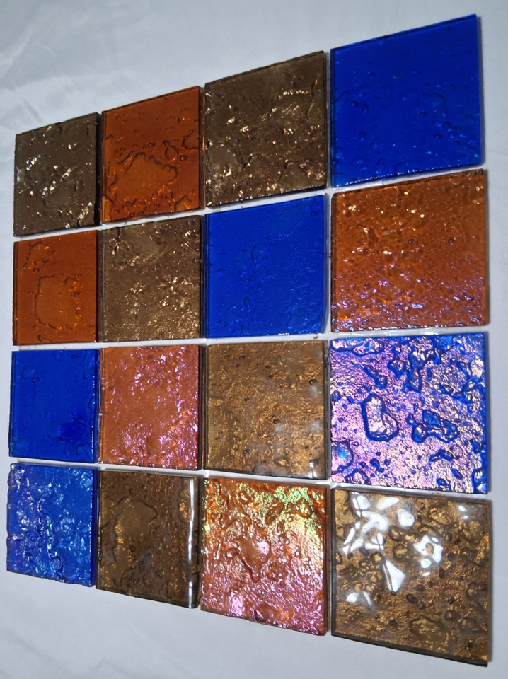 LIGHTSTREAMS Exquisite Glass Tile Ren Intense Blue, Root Beer & Gold ...