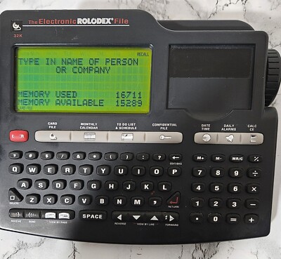 VTG 1994 Electronic ROLODEX File 32K Electronic Desktop Organizer ...