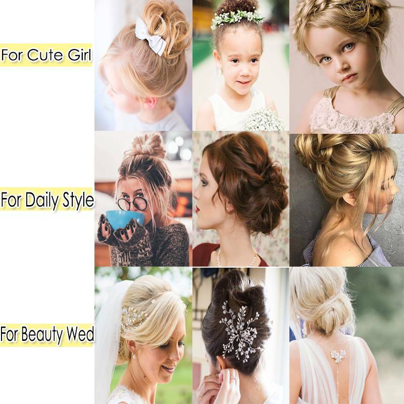 Russian 100% Real Human Hair Messy Bun Updo Style Extensions Brown ...