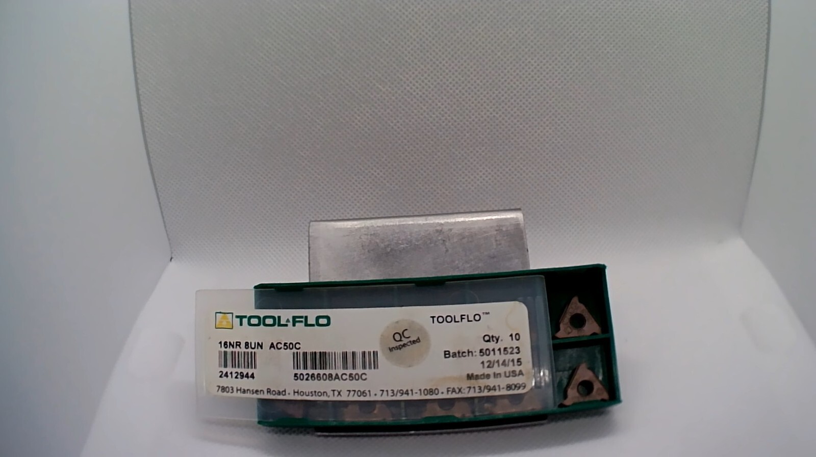 (Lot of 5 ) Tool Flo 16NR 8UN AC50C, 5026608, Laydown Threading Inserts ...