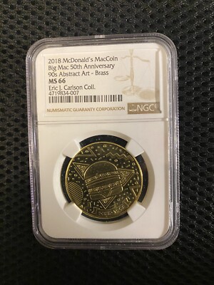 2018 McDonalds Mac Coin 90 Abstract Art NGC MS66 Big Mac 50 ...