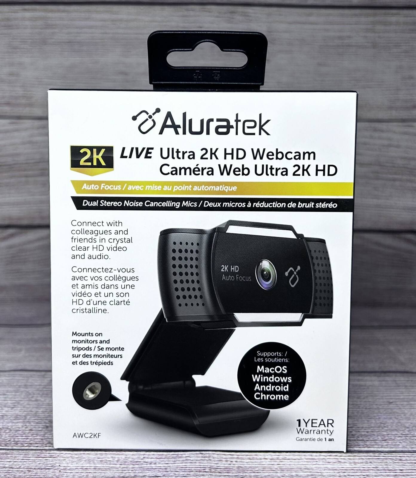 NEW Aluratek Ultra 2K HD Webcam Autofocus Camera Stereo Noise ...