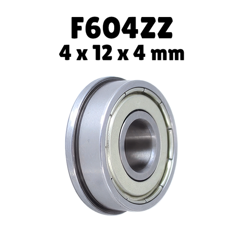 F604ZZ F604 Flange Ball Bearing Metal Shields Chrome Steel 4 x 12 x 4 ...