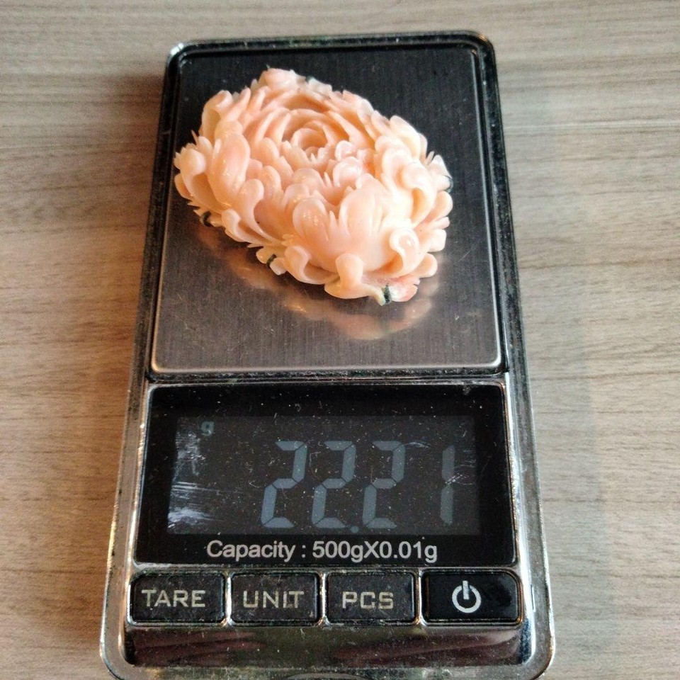 Coral Brooch Pendant Obi Dome Kimono Accessory Japanese Jewelry 22.2g ...