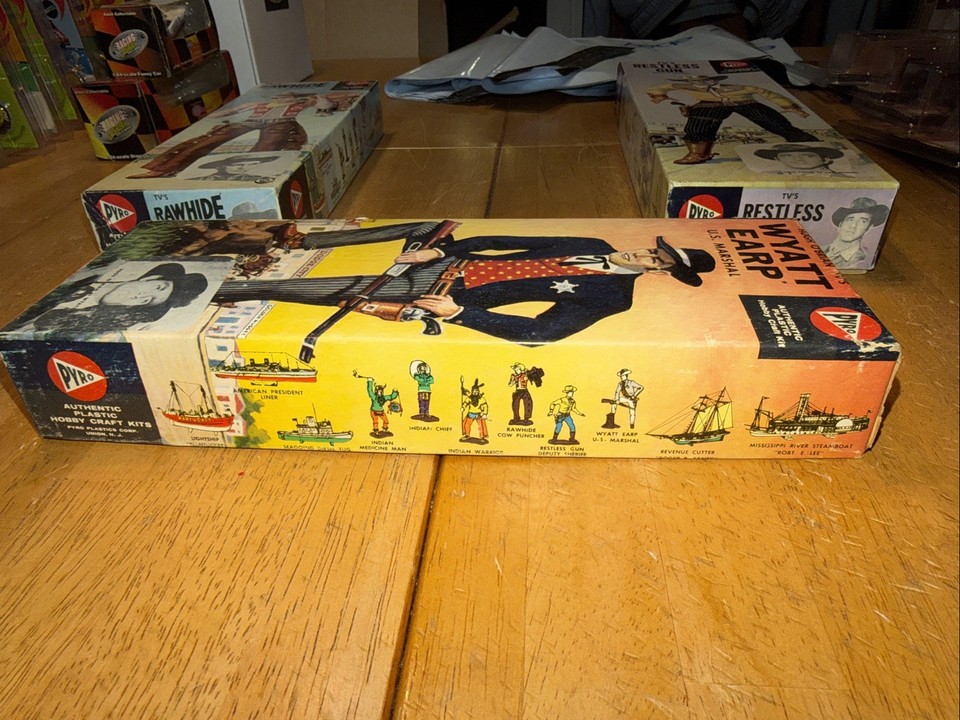 ORIGINAL PYRO TV'S WYATT EARP MODEL KIT 278-98 COMPLETE UNBUILT HUGH ...