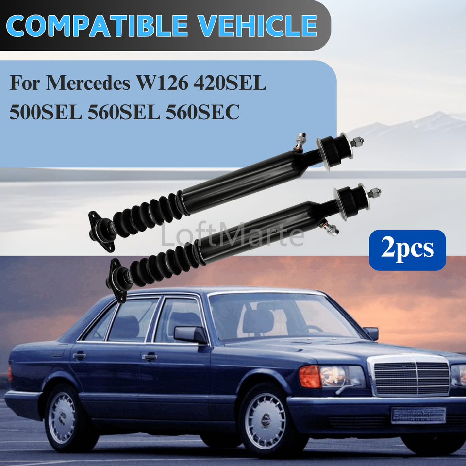 2PCS Rear L+R Hydraulic Shocks For Mercedes W126 420SEL 500SEL 560SEL ...