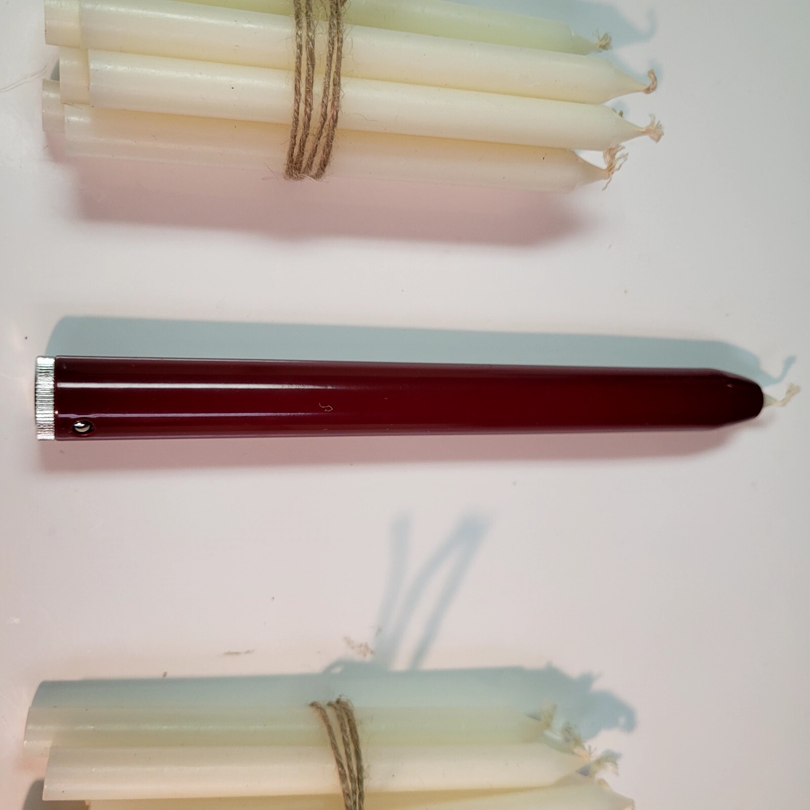 MCM 8" Burgundy Refillable Metal Forever Candle Wax insert extra ...