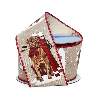 2.5" Wide Christmas Dogs Wired Ribbon - 10 Yards (57113907) | eBay