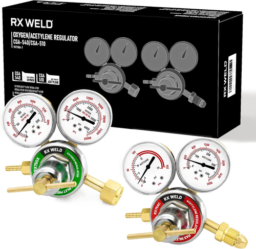 Oxygen and Acetylene Regulators CGA540 and CGA510- Compatible with V ...