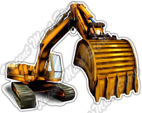 Backhoe Loader Digging Construction Dig Car Bumper Vinyl Sticker Decal ...