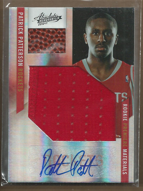 Patrick Patterson 2010 Absolute Memorabilia #164 Rookie Materials Jumbo ...