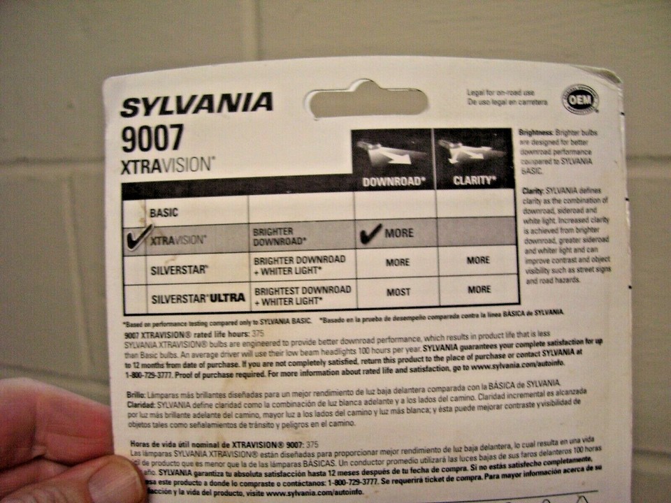 Sylvania Xtra Vision 9007 HB5 65/55W Two Bulbs Head Light Dual Beam ...