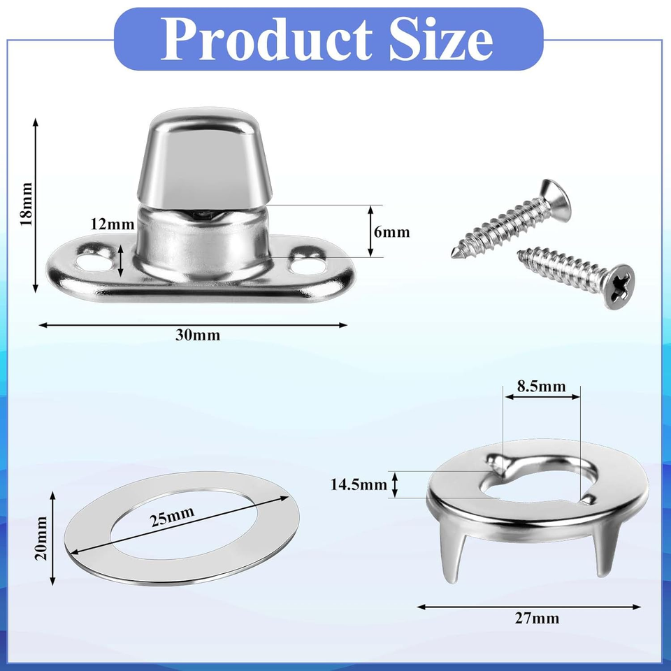 100 Piece Set Grade Twist Lock Fasteners Turn Button Eyelet and Stud ...