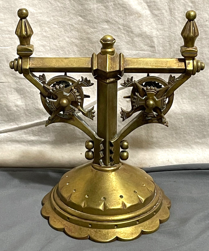 Bronze STAR Fireplace Fender FIRE DOG tool rest VICTORIAN Industrial ...