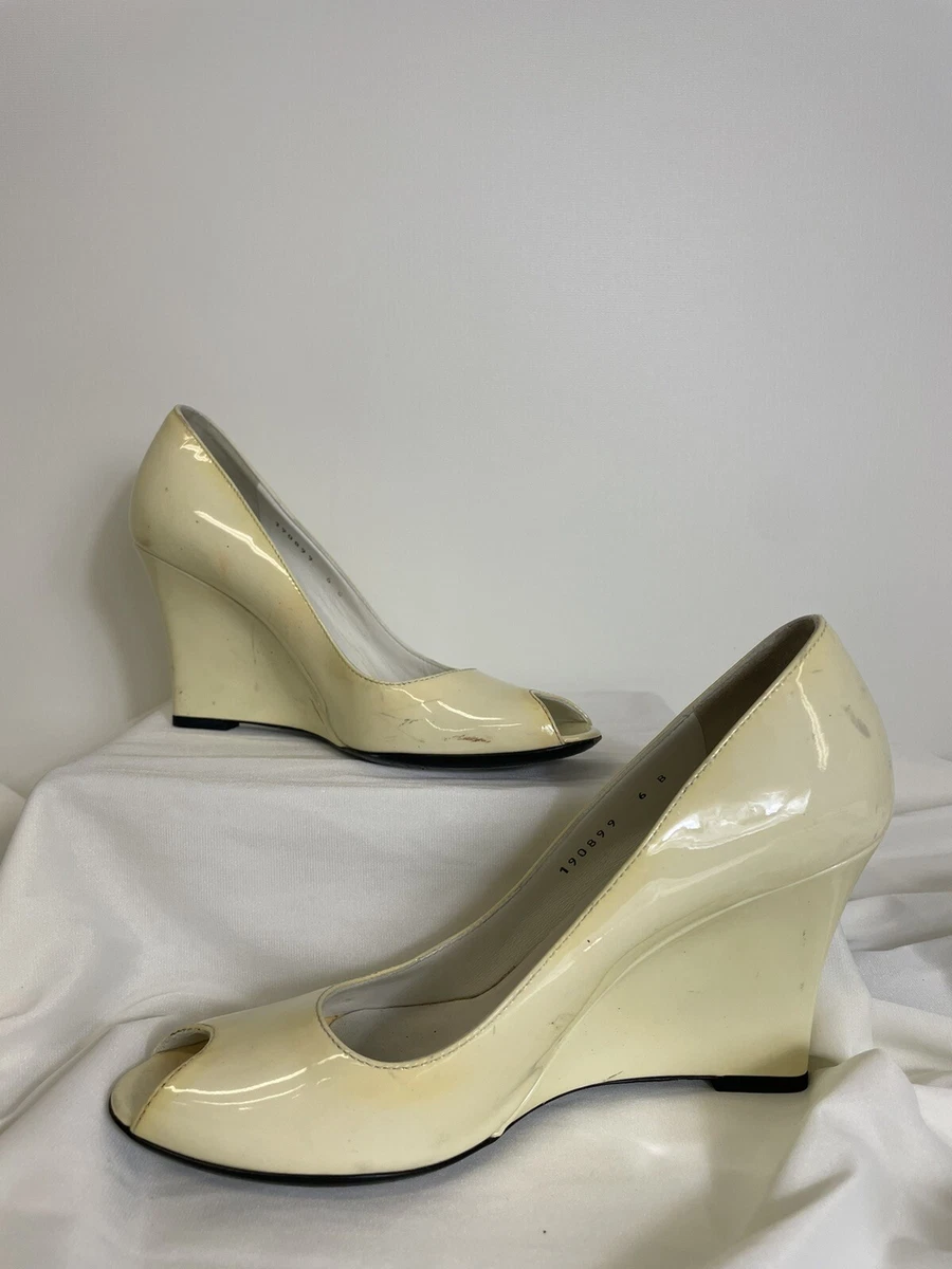 Cream Closed Toe Wedges