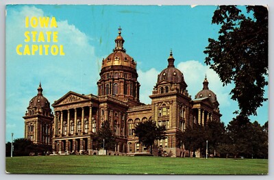 Iowa State Capitol, Des Moines, Iowa, Yellow Letters Postcard LC08-0153 ...