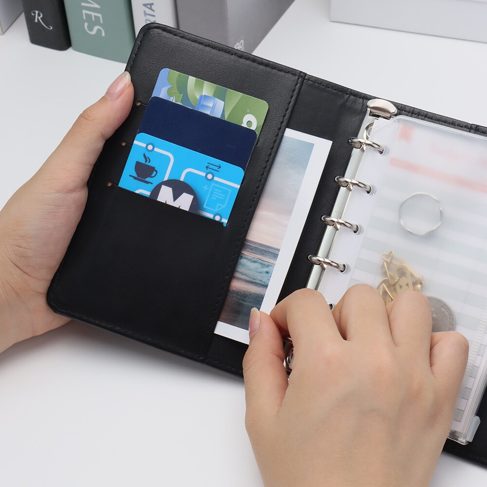 A7 Binder Wallet Cash Envelopes PU Leather Budget Binder Crocodile ...