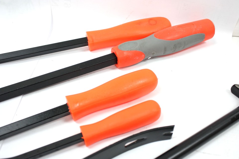 6pc Mechanic Pry Bar Tool Set Automotive Shop Tools Heel Flat Curved ...