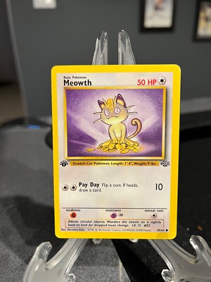 MEOWTH Pokemon 1st Edition Jungle 56/64 1999 WOTC NM | eBay