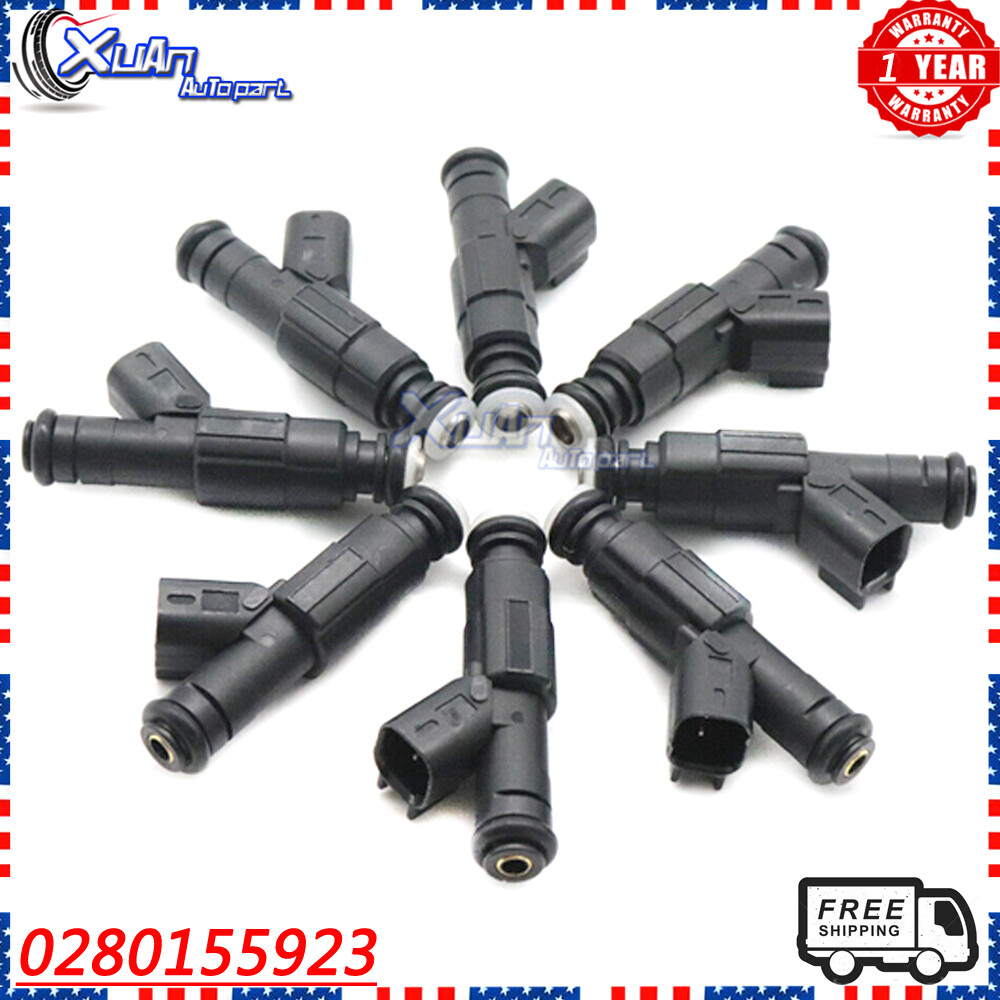 8x Fuel Injectors 0280155923 For Cadillac DeVille Pontiac Oldsmobile 4 ...