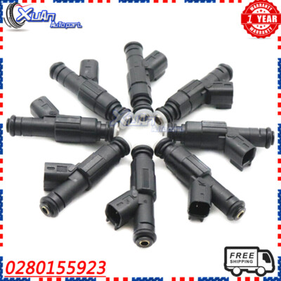 8x Fuel Injectors 0280155923 For Cadillac DeVille Pontiac Oldsmobile 4 ...