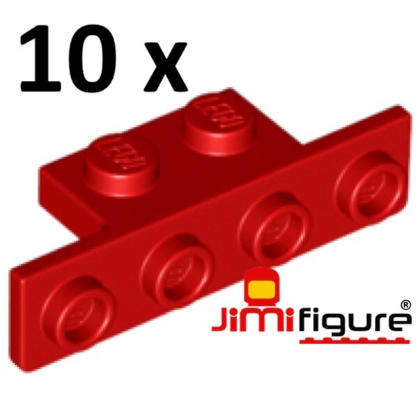 NEW 10 x LEGO 1x2 1x4 Bracket Red 28802 Bulk Lot Genuine Angle Plate ...