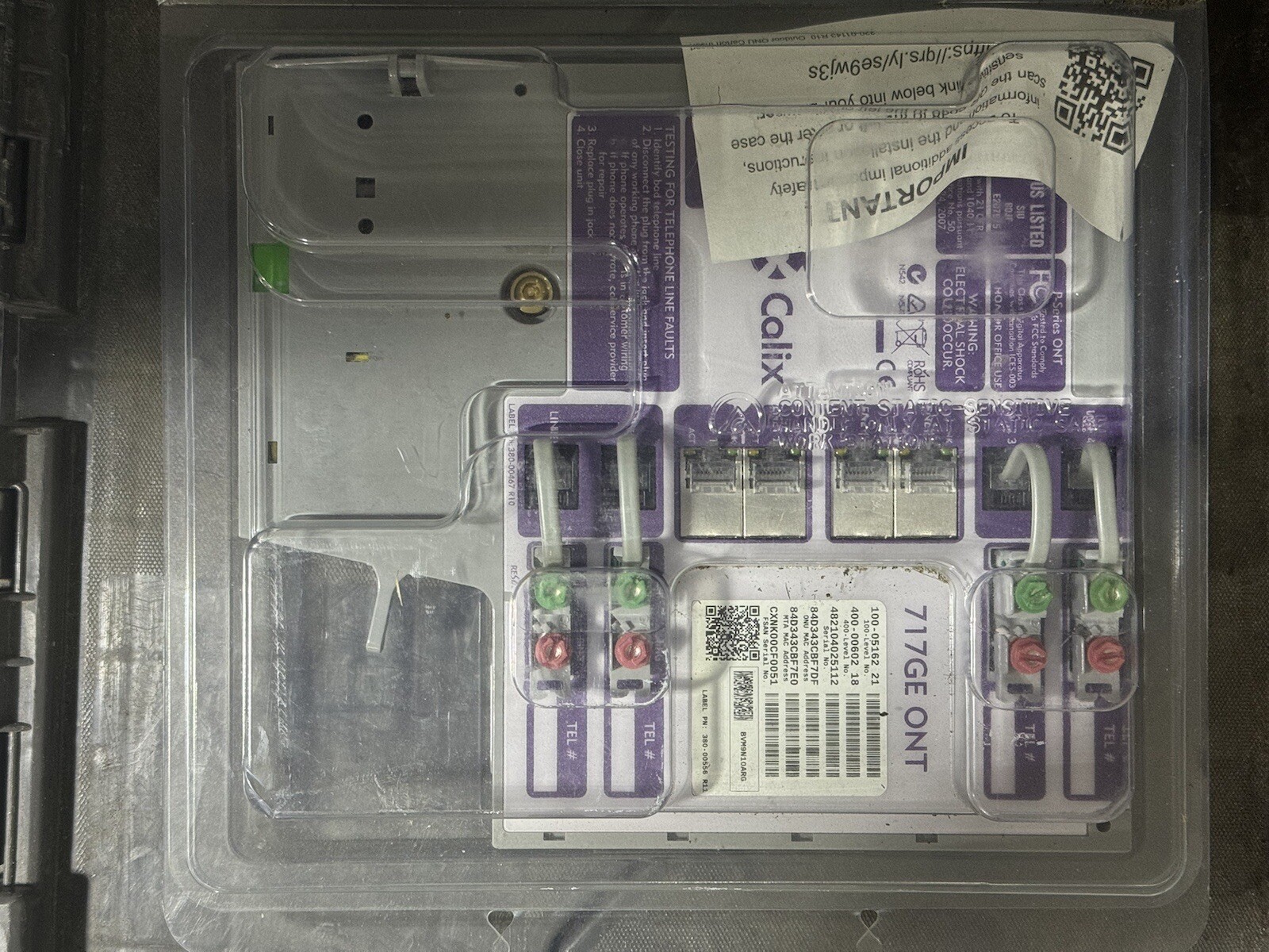 Calix 717GE ONT Optical Network Terminal Module 100-05162 for sale ...