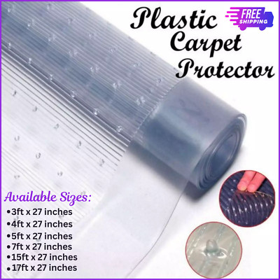 Vinyl Plastic Carpet Protector Clear Runner Home Office Hallway Film ...