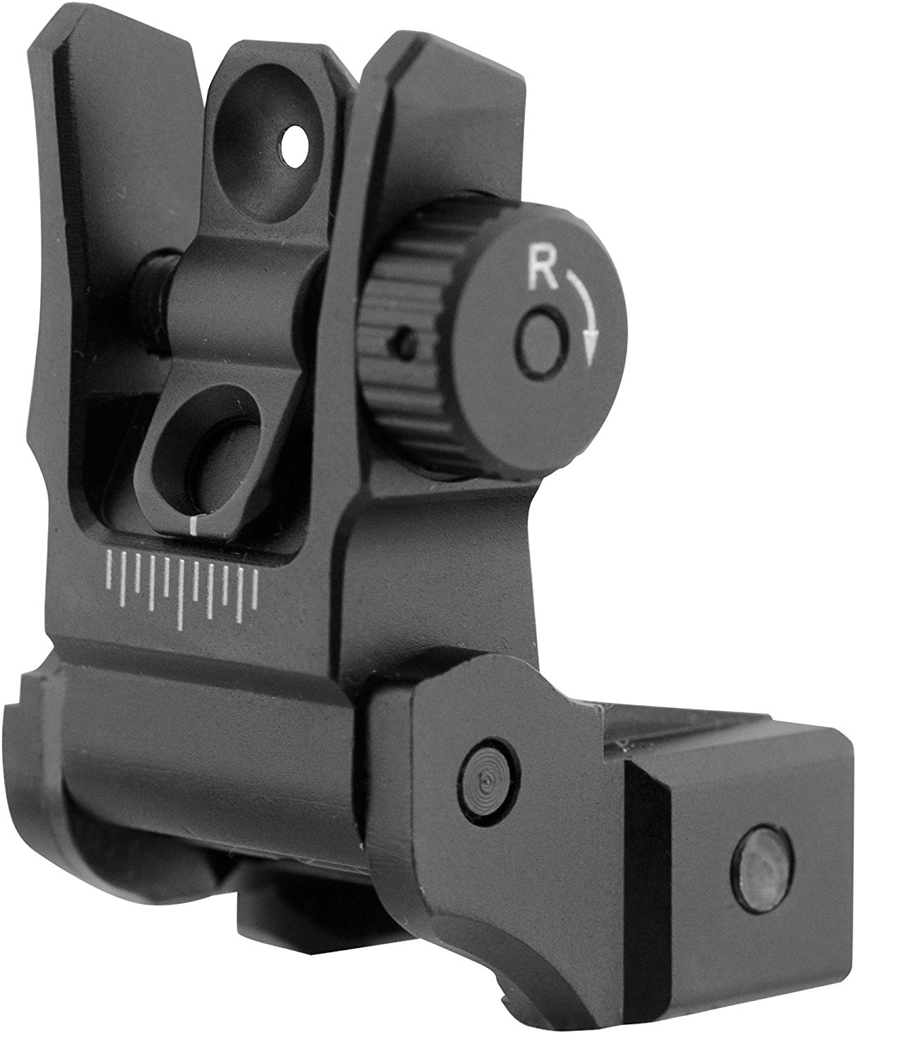 UTG Dual Aiming Aperture Low Profile Folding Flip-up BUIS Rear Rifle ...