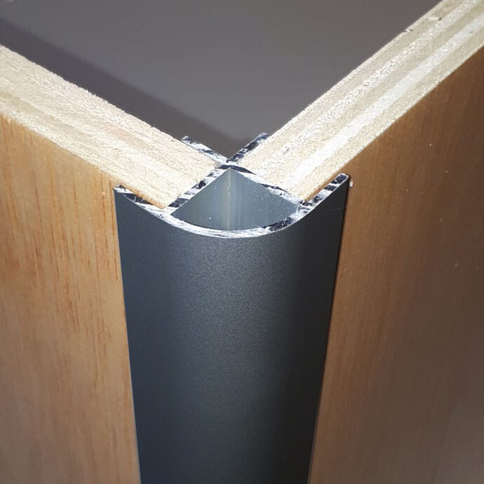 Anodised Black 15mm Campervan Aluminium Corner Profile For Plywood ...