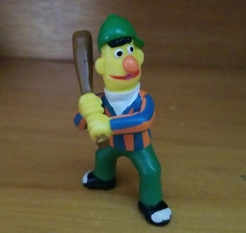 Sesame Street Bert Playing Baseball Mini Figure Toy PVC Figurine ...