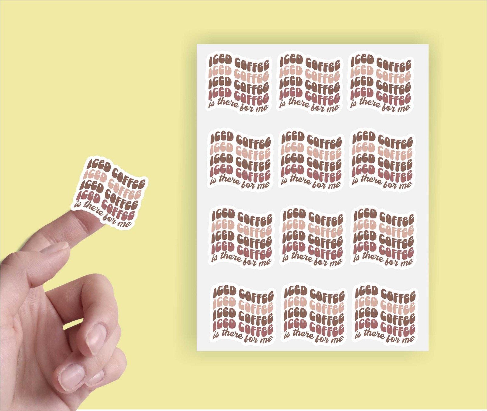 x24 Iced Coffee Quote sticker Envelope Seal Craft Vinyl Stickers kv57 ...