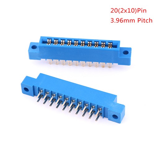 1x Card edge connector double row 2x10 20 Pin 3.96mm pitch slot solder ...