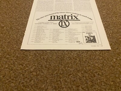 JBF24 ADVERT 5X8 MATRIX IX - MATRIX IX ALBUM & TOUR DATES | eBay