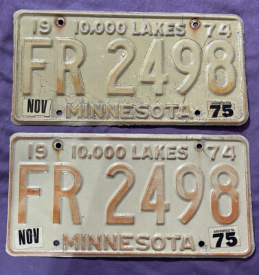 Vintage 1974 Minnesota License Plate *Set* | eBay