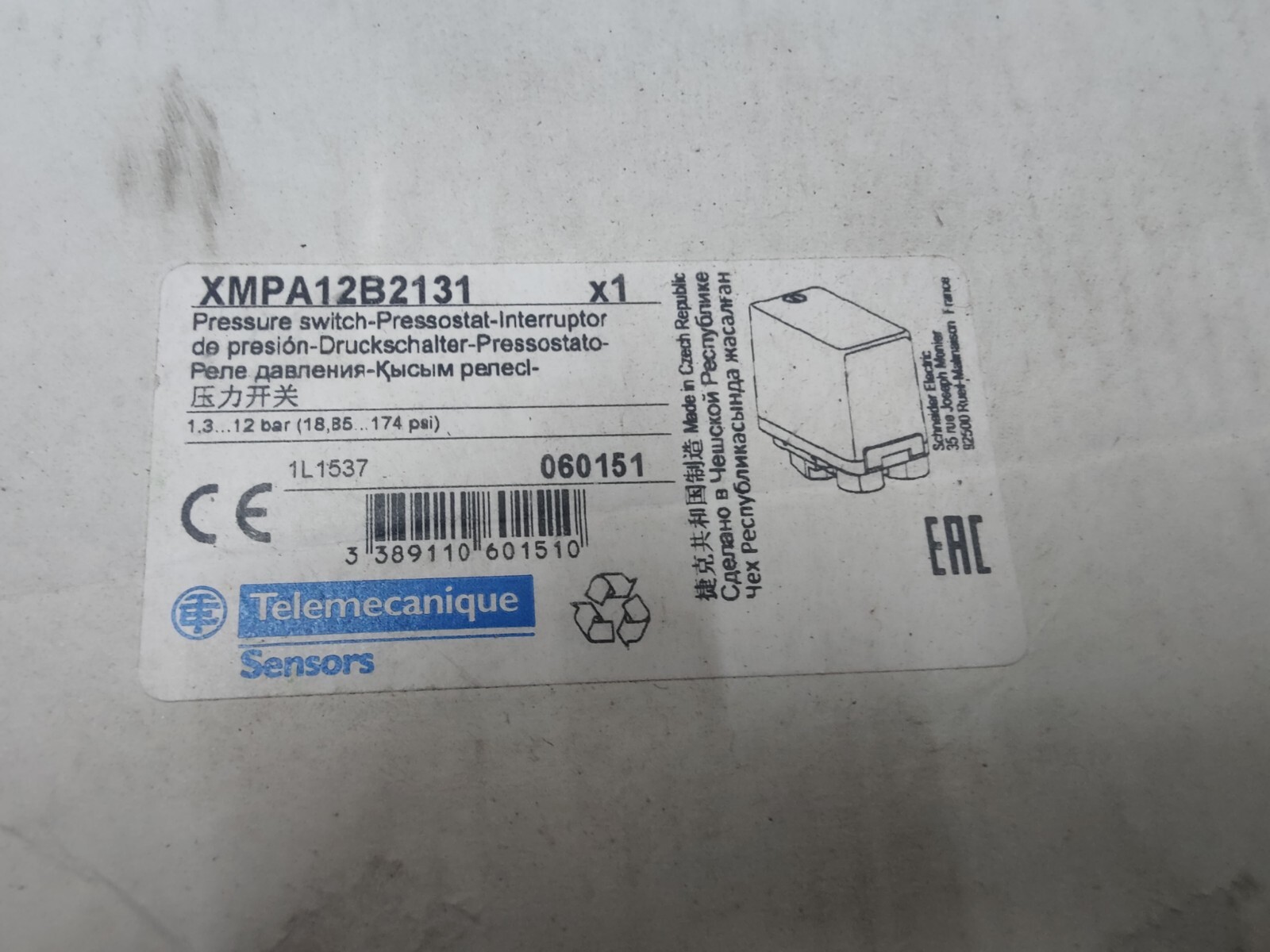 Telemecanique XMPA12B2131 Pressure Switch 060151 for sale online | eBay