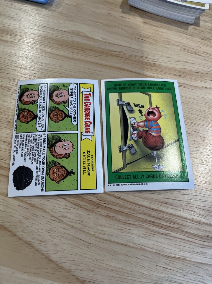 1987 Topps Garbage Pail Kids LOCKED DORIAN #379a & SIDNEY KIDNEY #379b ...