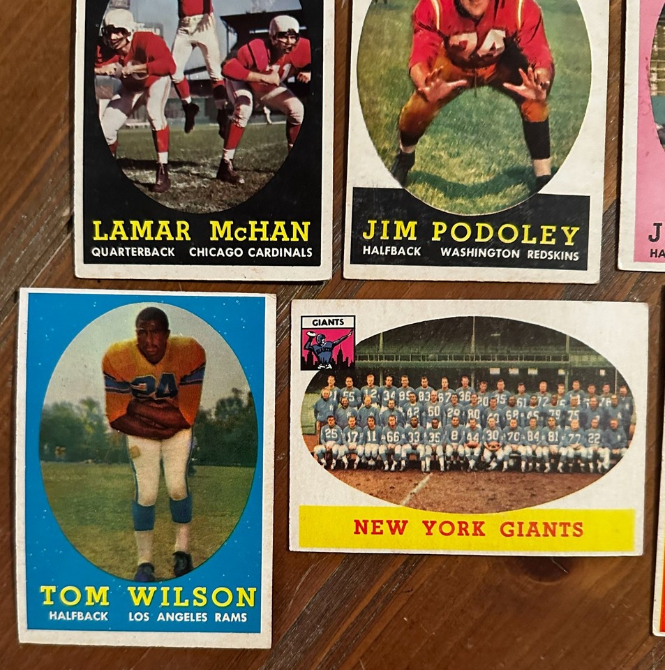 NFL Vintage Lot 1958 Topps 9 Football Cards Good-VG Commons | eBay