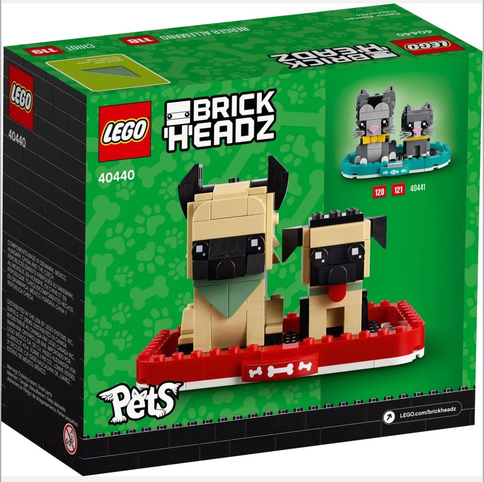 LEGO 40440 Brick Headz Pets German Shepherd Dog & Puppy - New Sealed ...