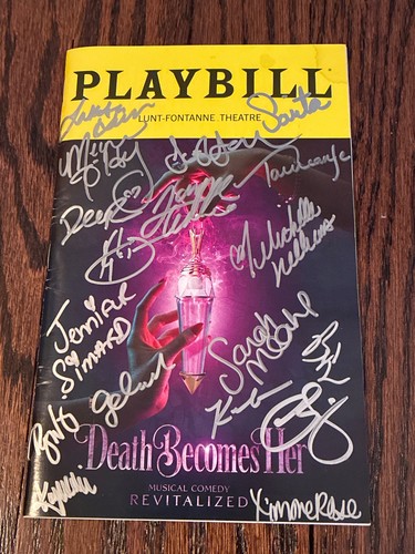 Death Becomes Her Cast Signed Broadway Playbill Authentic Autographs ...