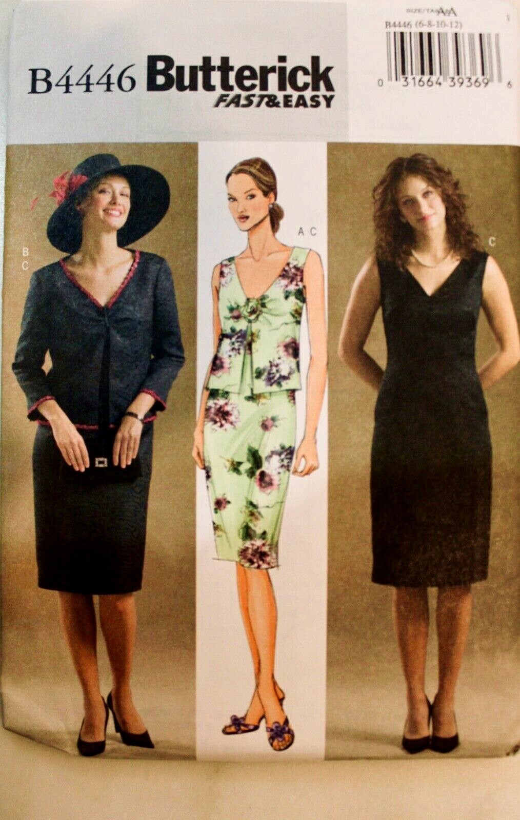 Butterick Pattern B4386 Size 8-14 Six Sew Easy Misses Petite Dresses ...