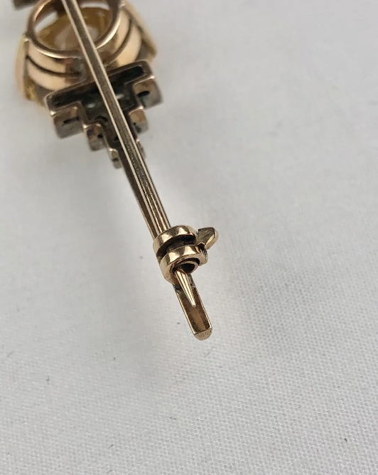 Vintage 12k Yellow Gold, Citrine and White Sapphire Pin | eBay