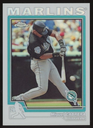 2004 Topps Chrome Refractor Miguel Cabrera #318 Flordia Marlins ...