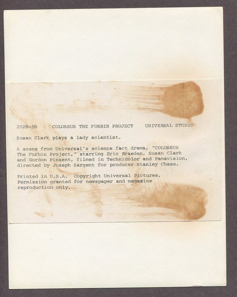 Colossus: The Forbin Project ORIGINAL 1970 Universal Photo SUAN CLARK ...