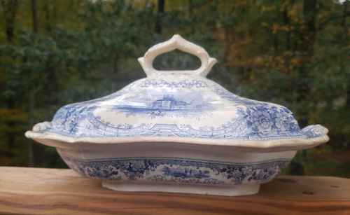 Antique Elkin Knight Hannibal Passing The Alps Lidded Transfer Ware ...