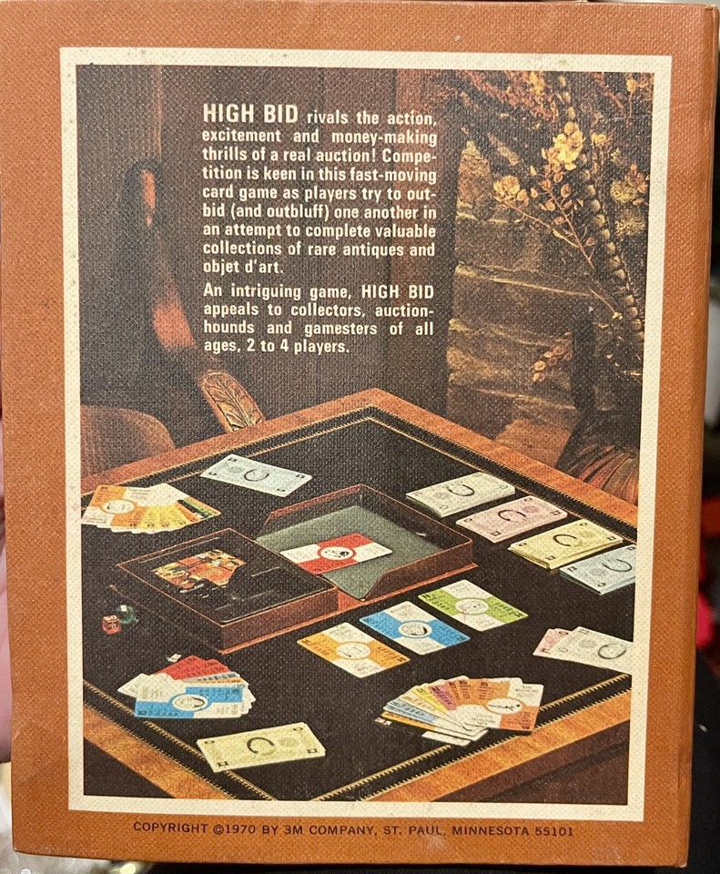 1970 3M Gamette High Bid Game Vintage Auction Board Toy Dice Cards | eBay