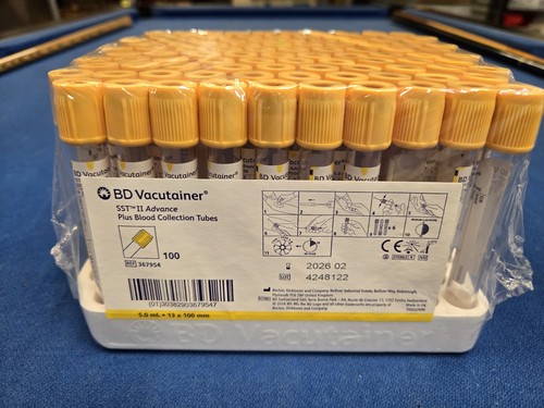 BD Vacutainer SST II Advance Serum Analysis 5ml - 13 x 100mm Pack Of ...